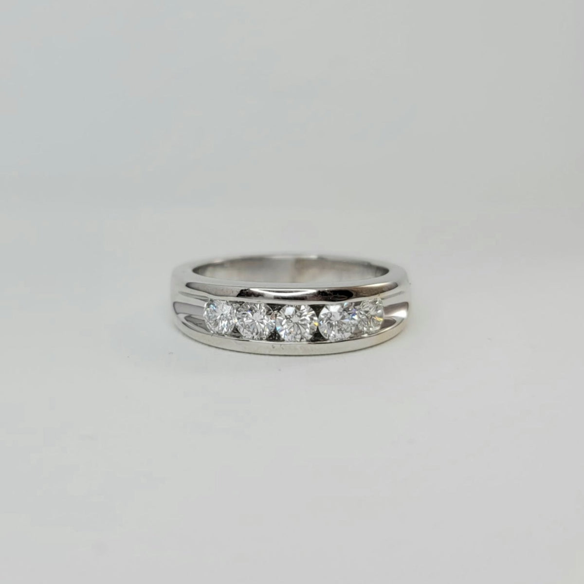 5 STONE CHANNEL SET WEDDING BAND – Azadi Jewellery