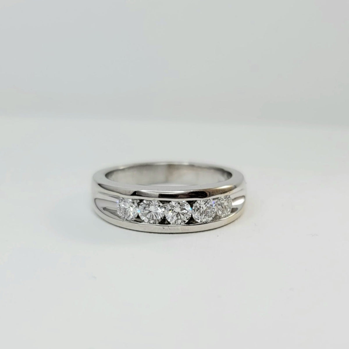 5 STONE CHANNEL SET WEDDING BAND – Azadi Jewellery